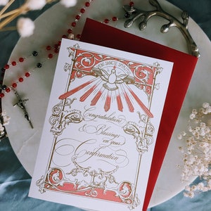 Confirmation Card - Congratulations and Blessings Card, Sacraments Card ...