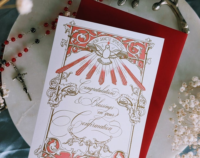 Confirmation Card - Congratulations and Blessings Card, Sacraments Card ...