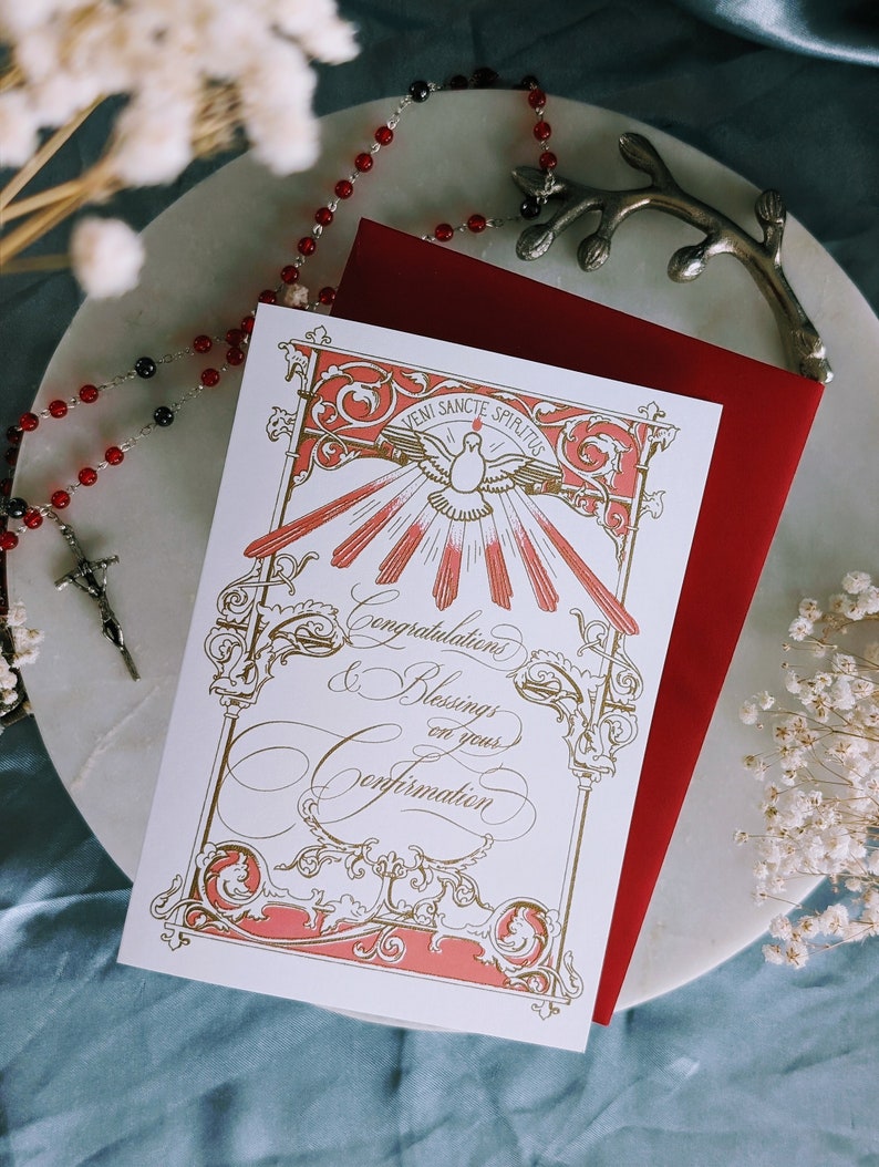 Confirmation Card - Congratulations and Blessings Card, Sacraments Card ...