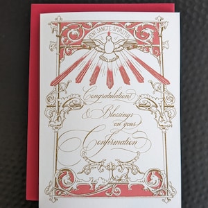 Confirmation Card - Congratulations and Blessings Card, Sacraments Card ...