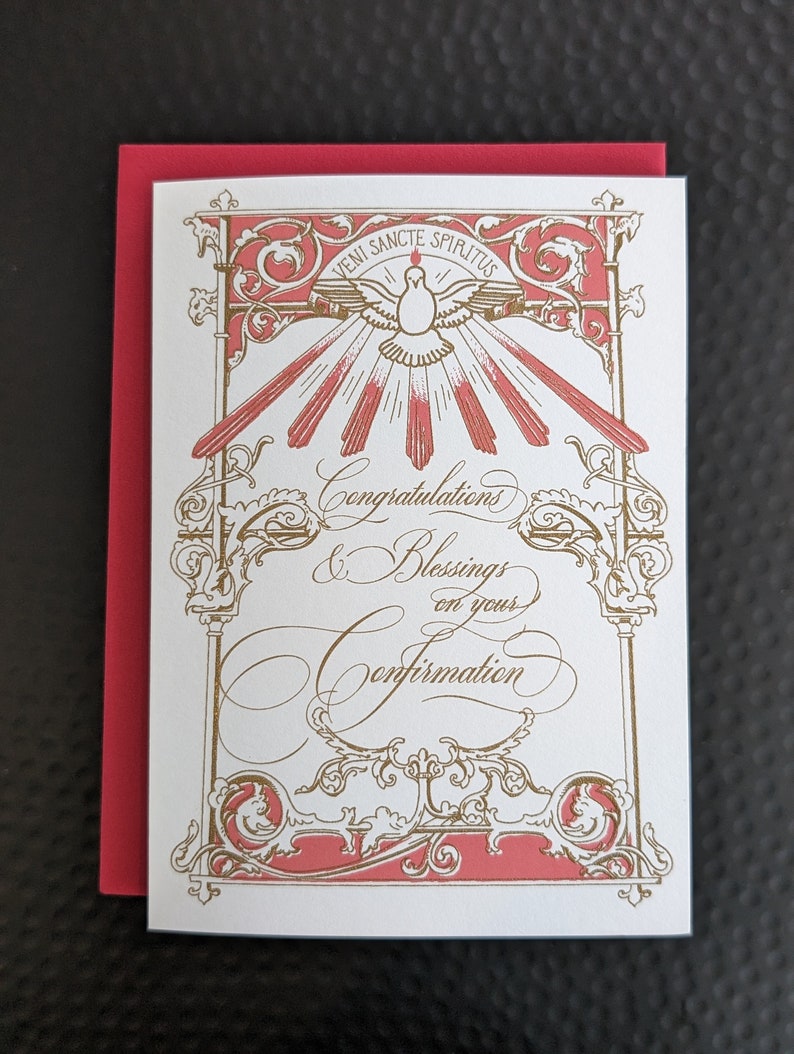 Confirmation Card - Congratulations and Blessings Card, Sacraments Card ...