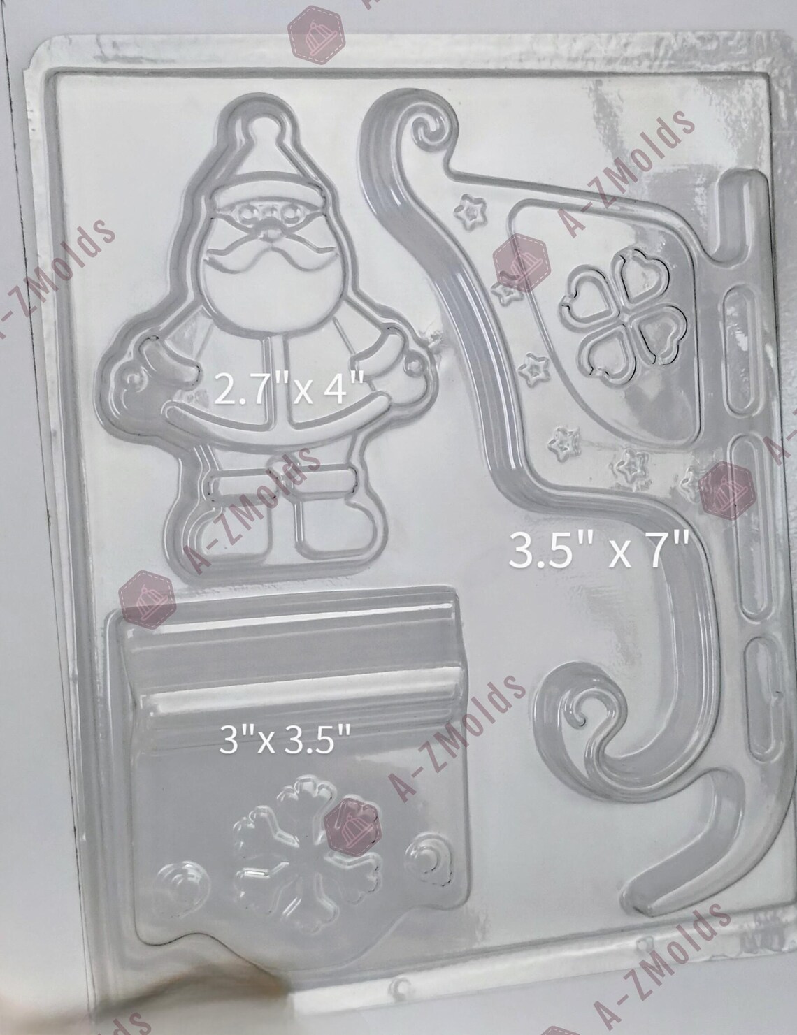 Santa Claus, Snow Slade 3D, Puzzle Chocolate Mold - Etsy