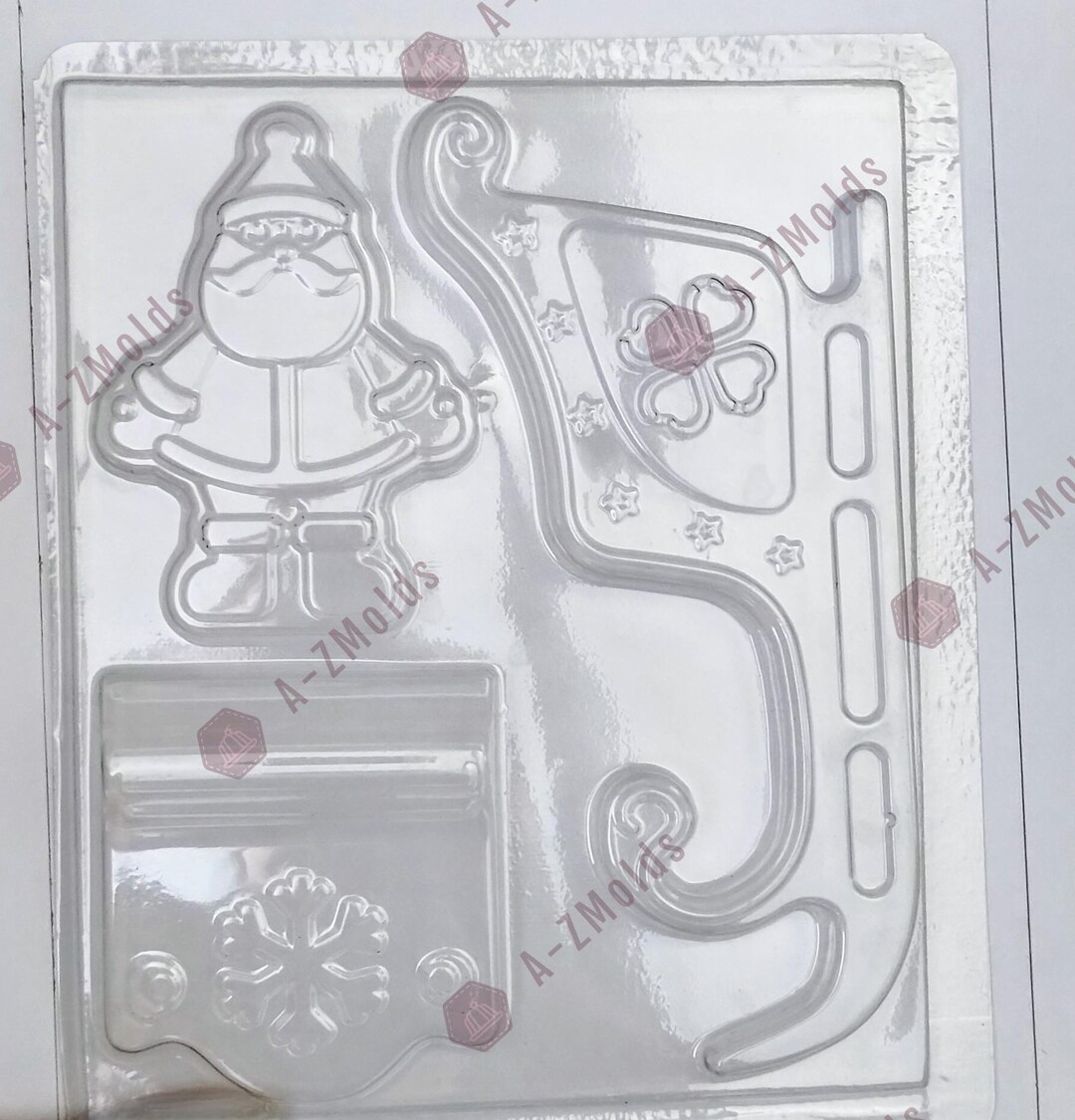 Santa Claus, Snow Slade 3D, Puzzle Chocolate Mold - Etsy