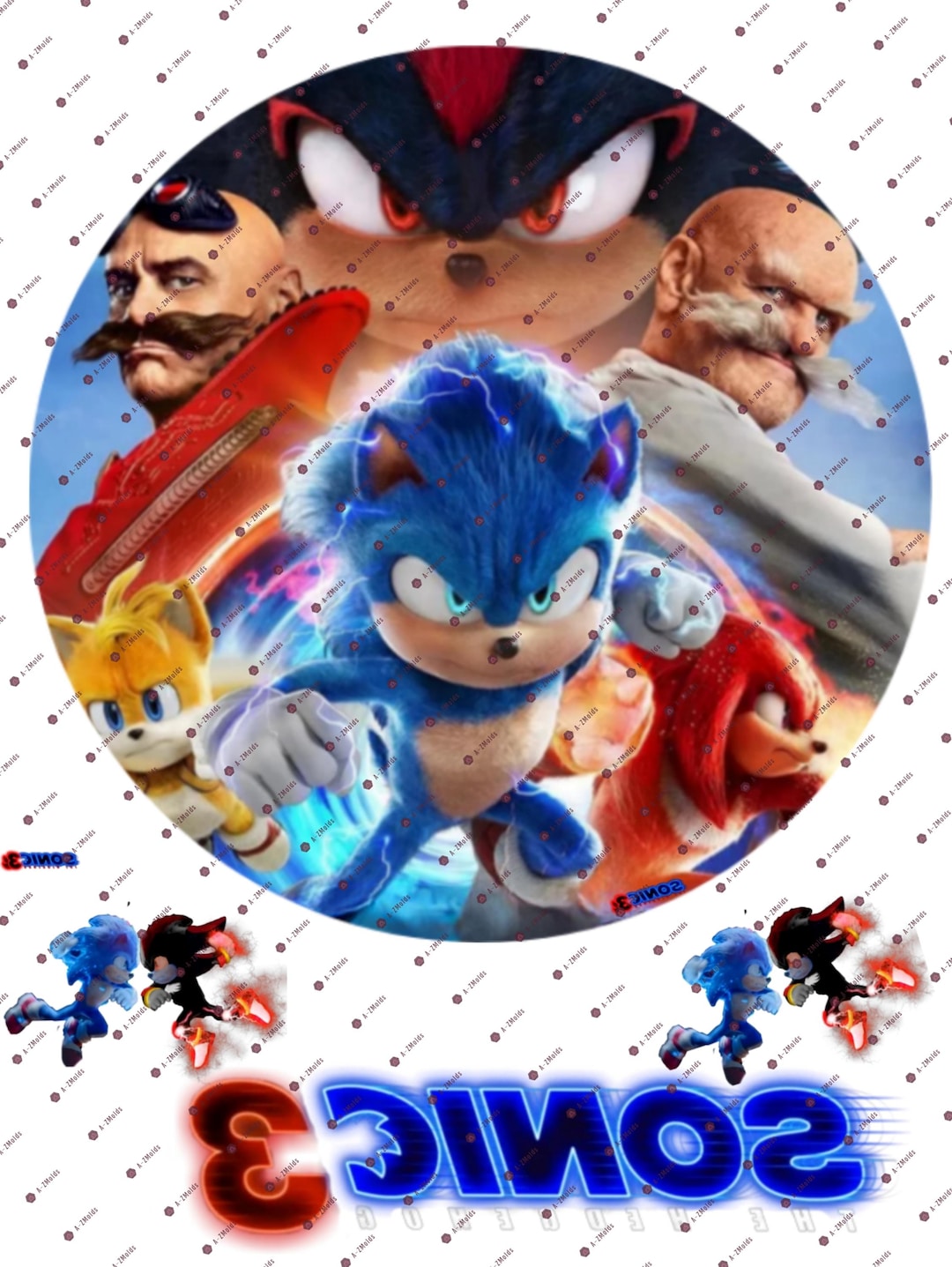 Transfer De Gelatinas Blue Fast Alien Caricatura Sonic 3 - Etsy