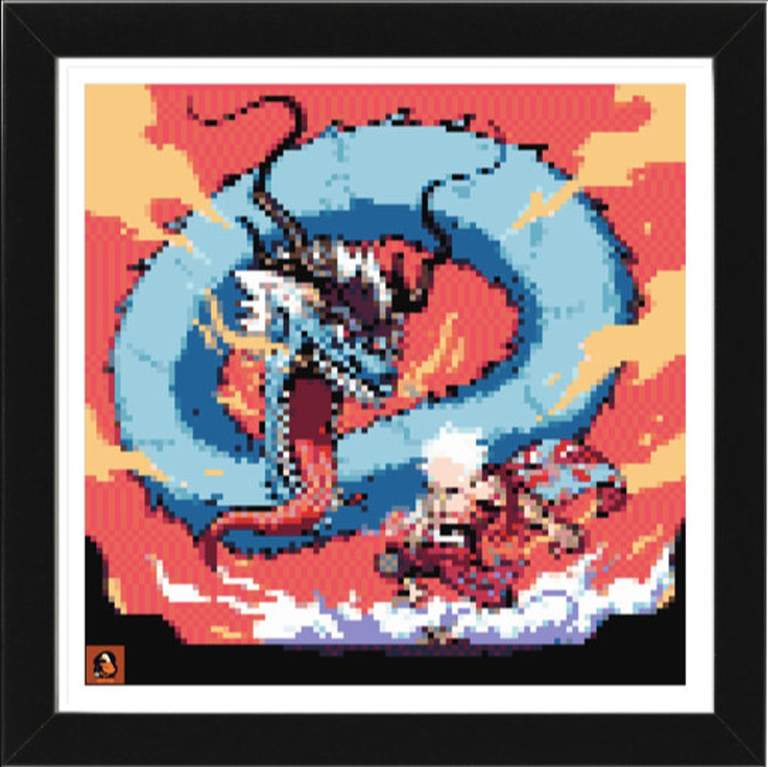 Luffy Vs. Kaido From One Piece Cross-stitch Pattern-easy Stitch Pattern ...
