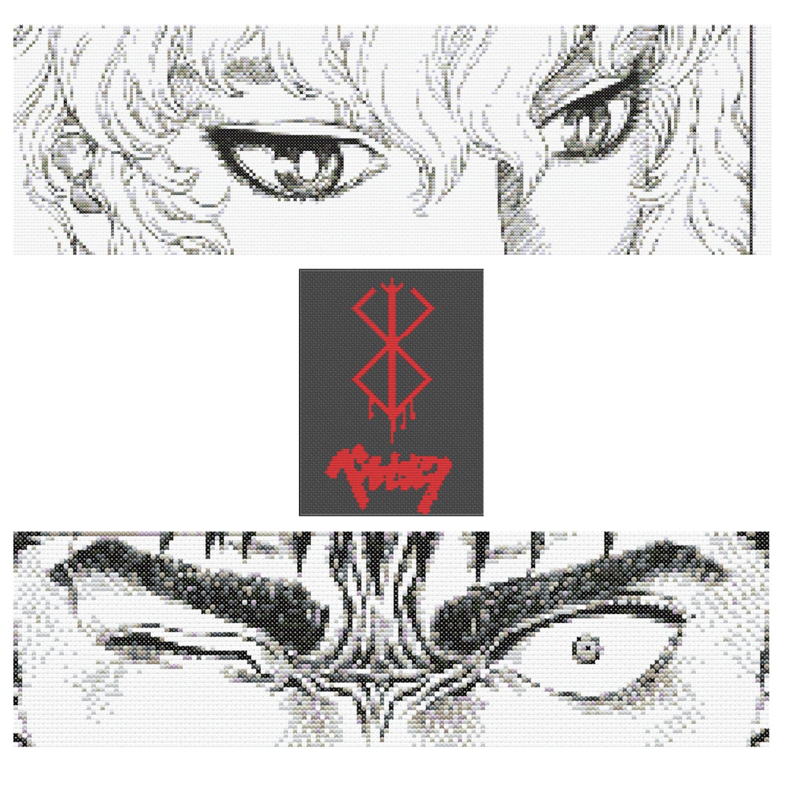 Berserk 3 Pieces (guts' Eyes, Griffith's Eyes, Brand of Sacrifice ...