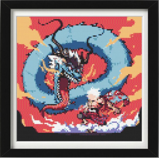 Luffy Versus Kaido 3 Piece Cross-stitch Pattern - Etsy