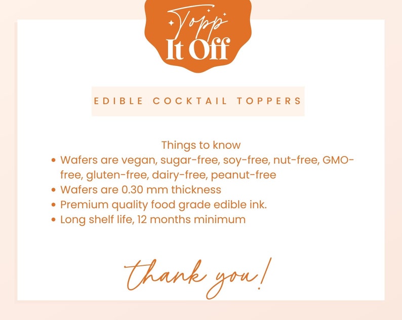 20 CUSTOM Wedding Design Edible Cocktail Toppers - Etsy