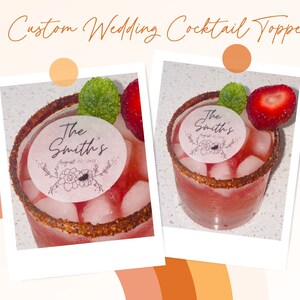 20 CUSTOM Wedding Design Edible Cocktail Toppers - Etsy