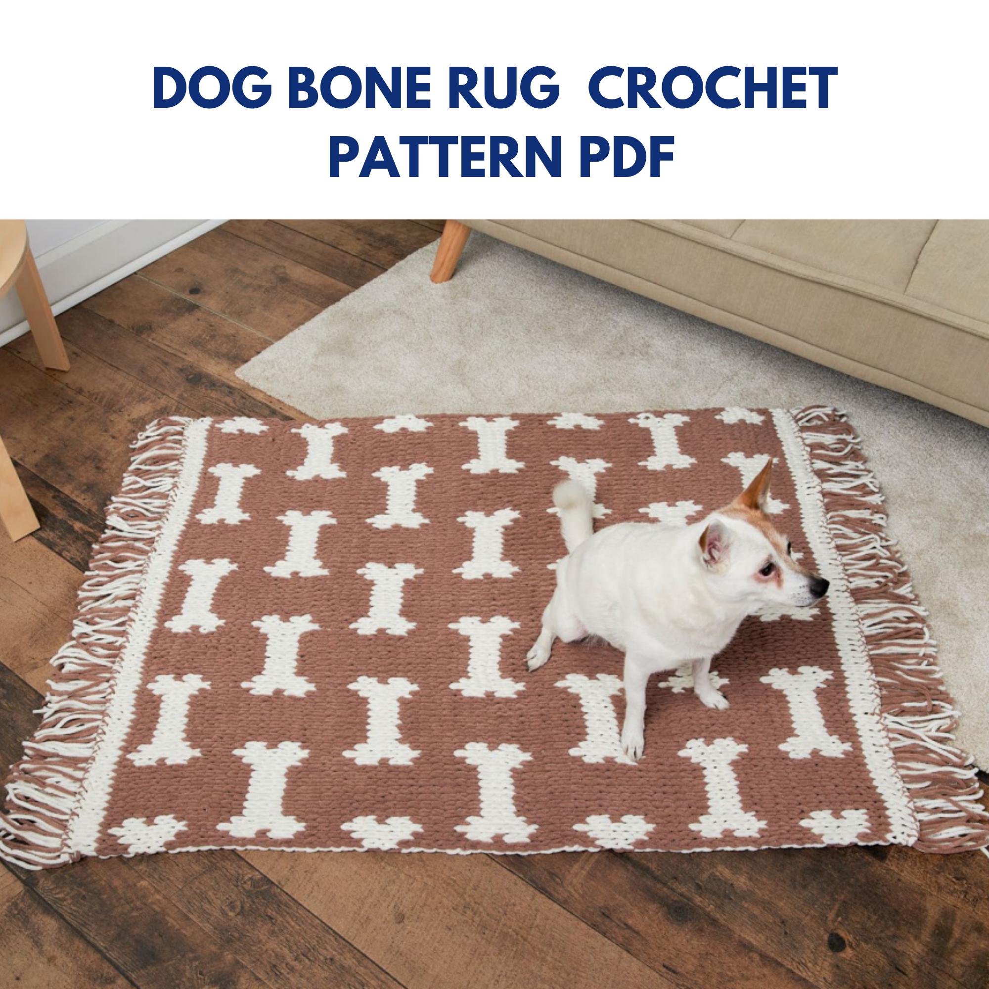 Dog Bone Rug Crochet Pattern PDF Easy Beginner Level - Etsy