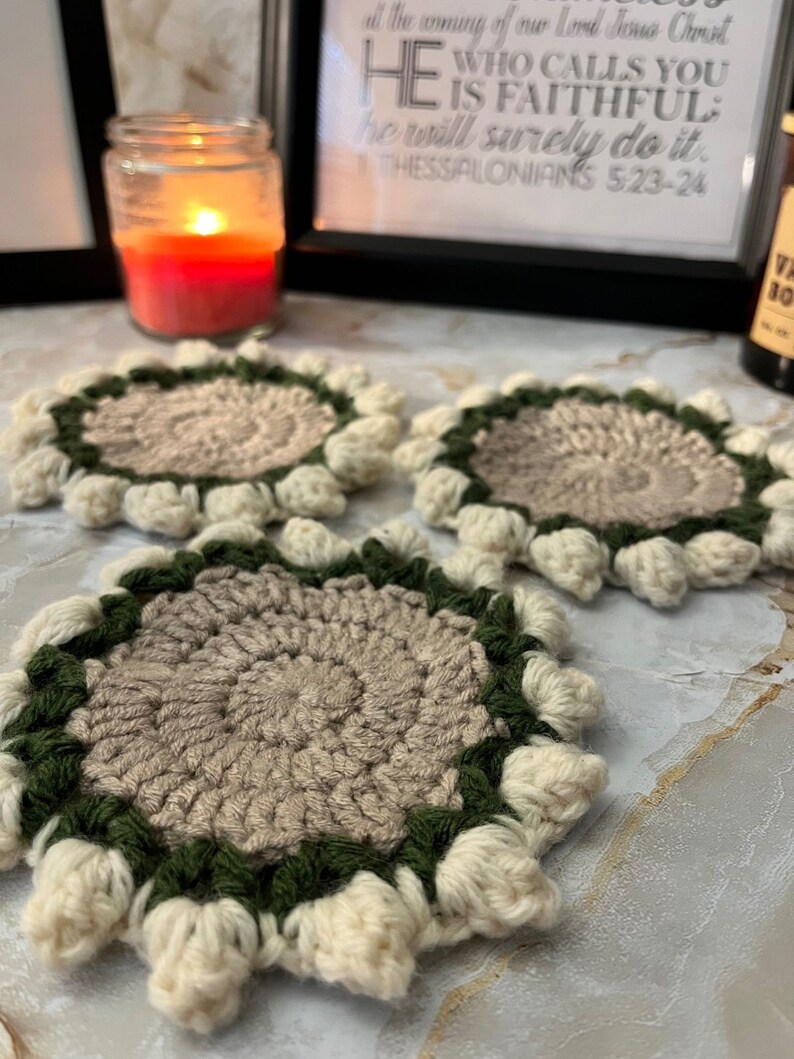 Handmade Crochet Rose Coaster | Valentine's Day Gift - Etsy
