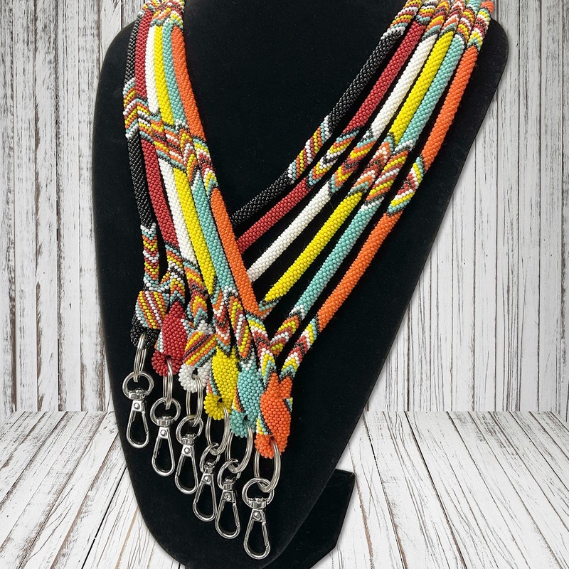 Black and Yellow Native Lanyard - Etsy