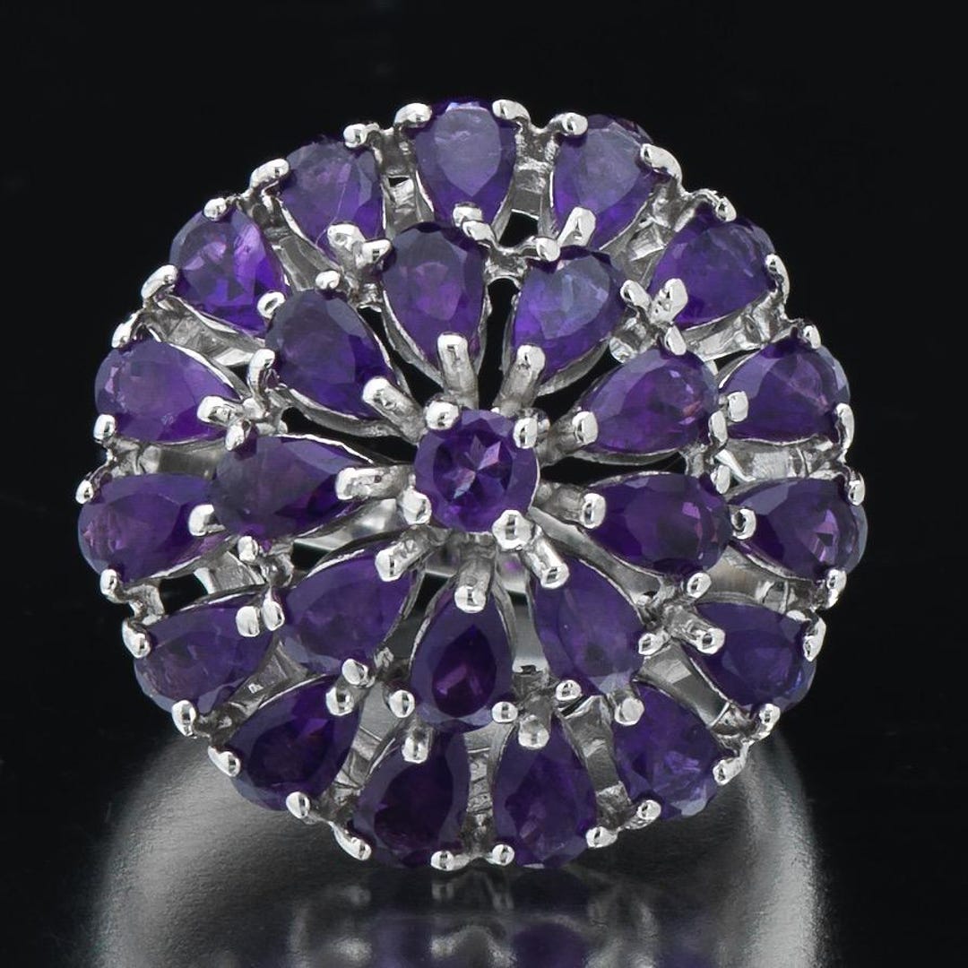 Big and Bold Amethyst Princess Ring Size 9 - Etsy
