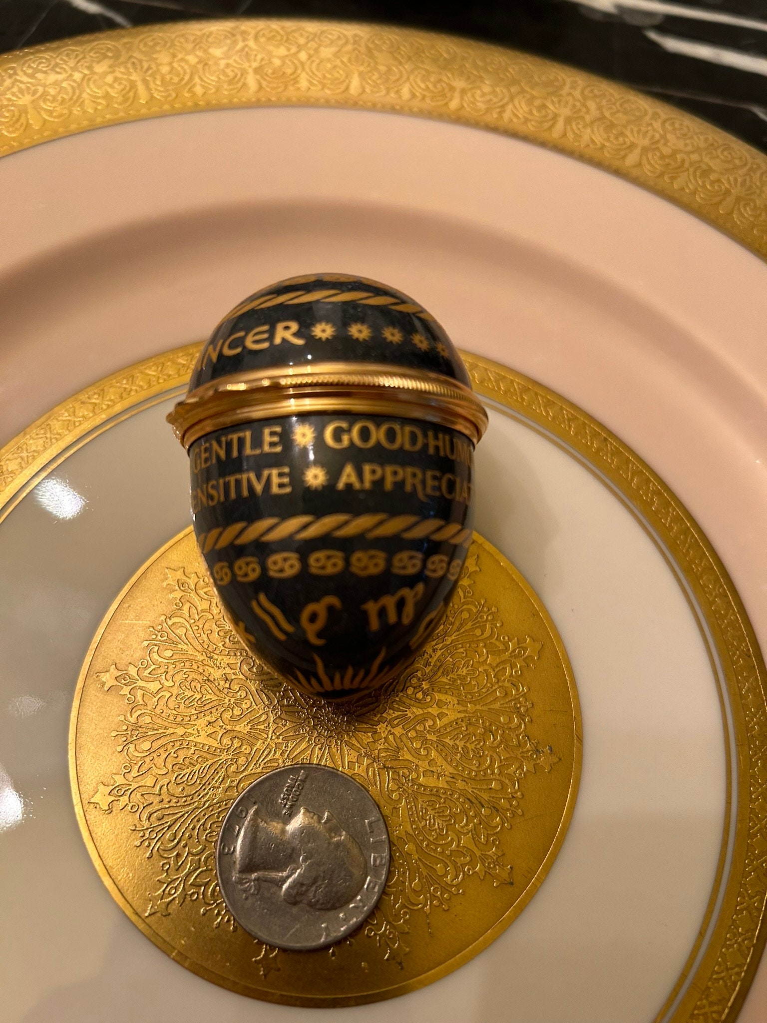 Halcyon Days Enamel Easter Egg Zodiac Cancer - Etsy