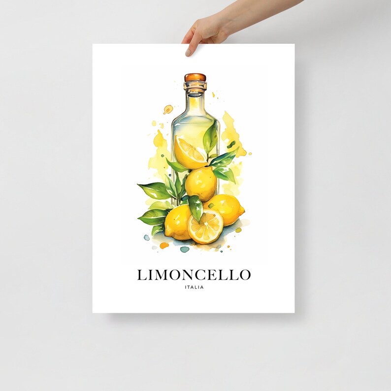 Limoncello Printable, Instant Download Watercolor Painting Limoncello ...