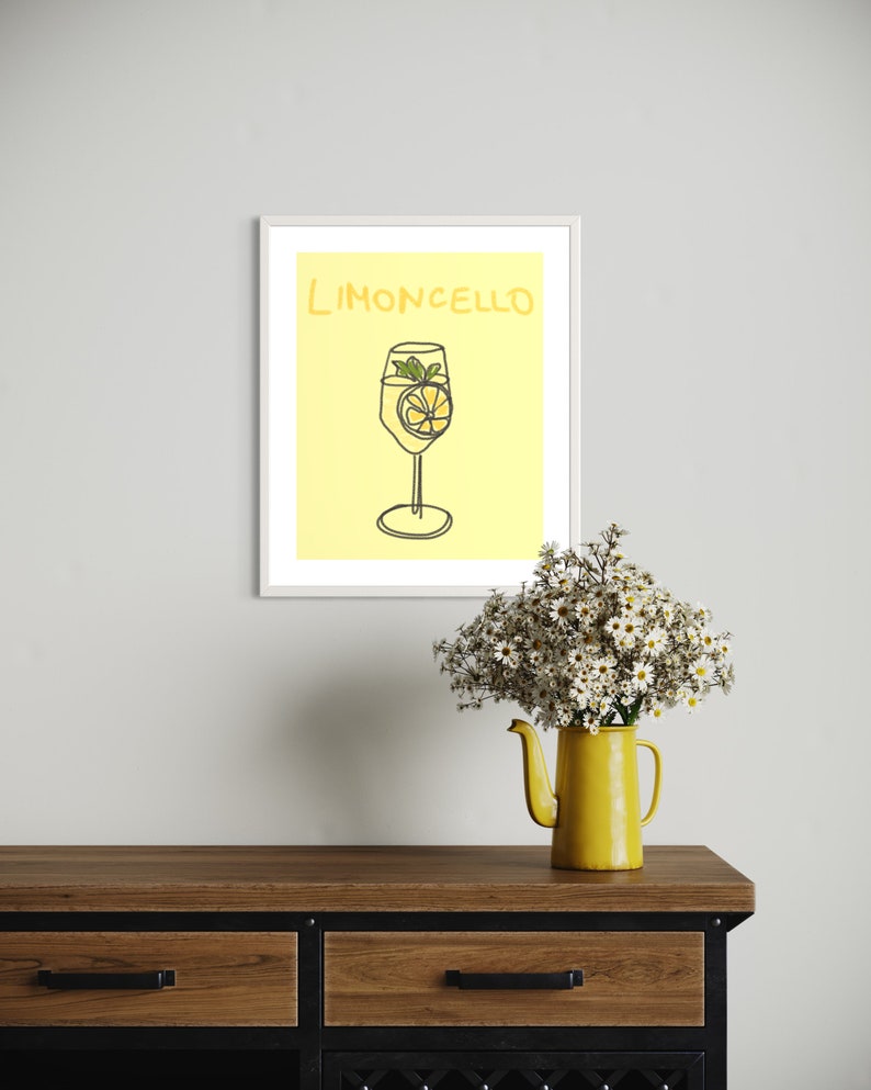Limoncello Spritz Drawing Poster || Printable, Instant Download ...
