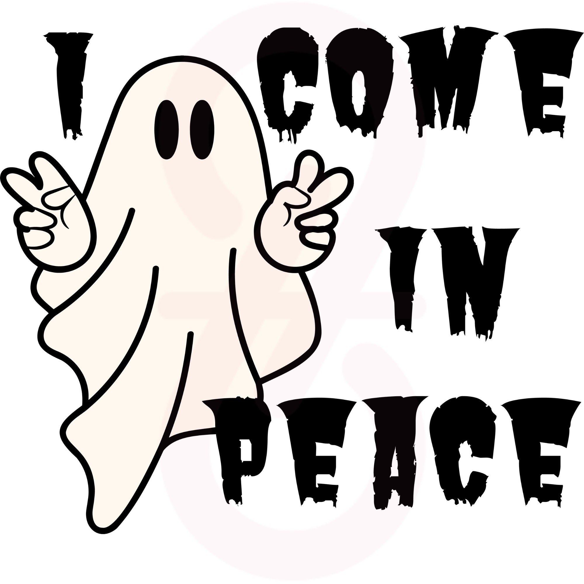 Halloween Ghost I Come in Peace SVG, Adorable Cut File, Iron on File ...