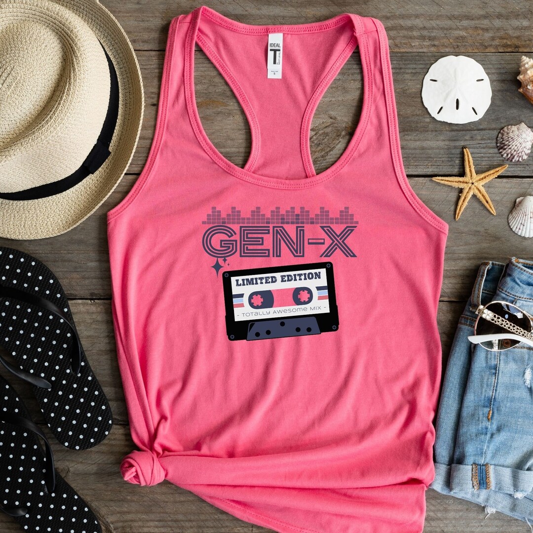 Gen-x Cassette Racerback Tank, Generation X Workout Shirt, Mixtape Top ...