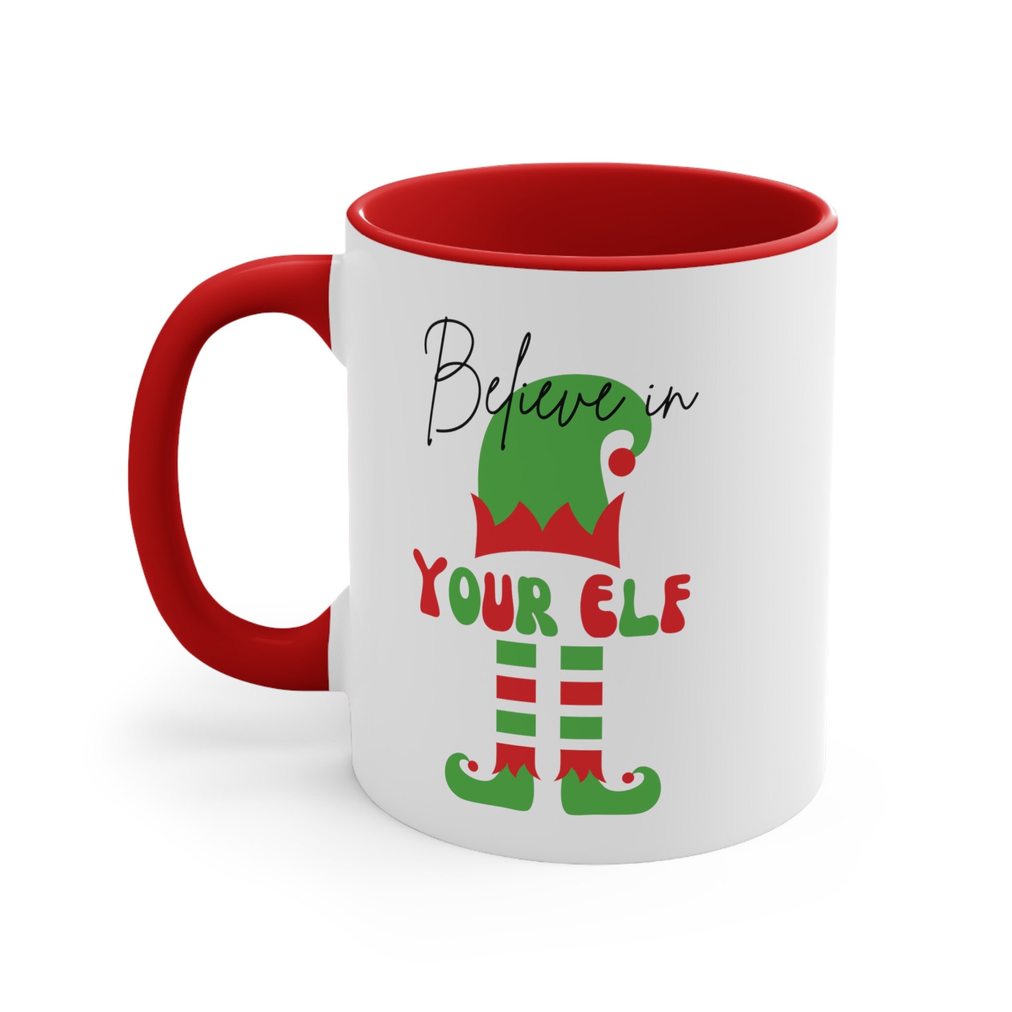 Believe in Your Elf Mug, Retro Christmas Mug, Elf Mug, Inspirational ...