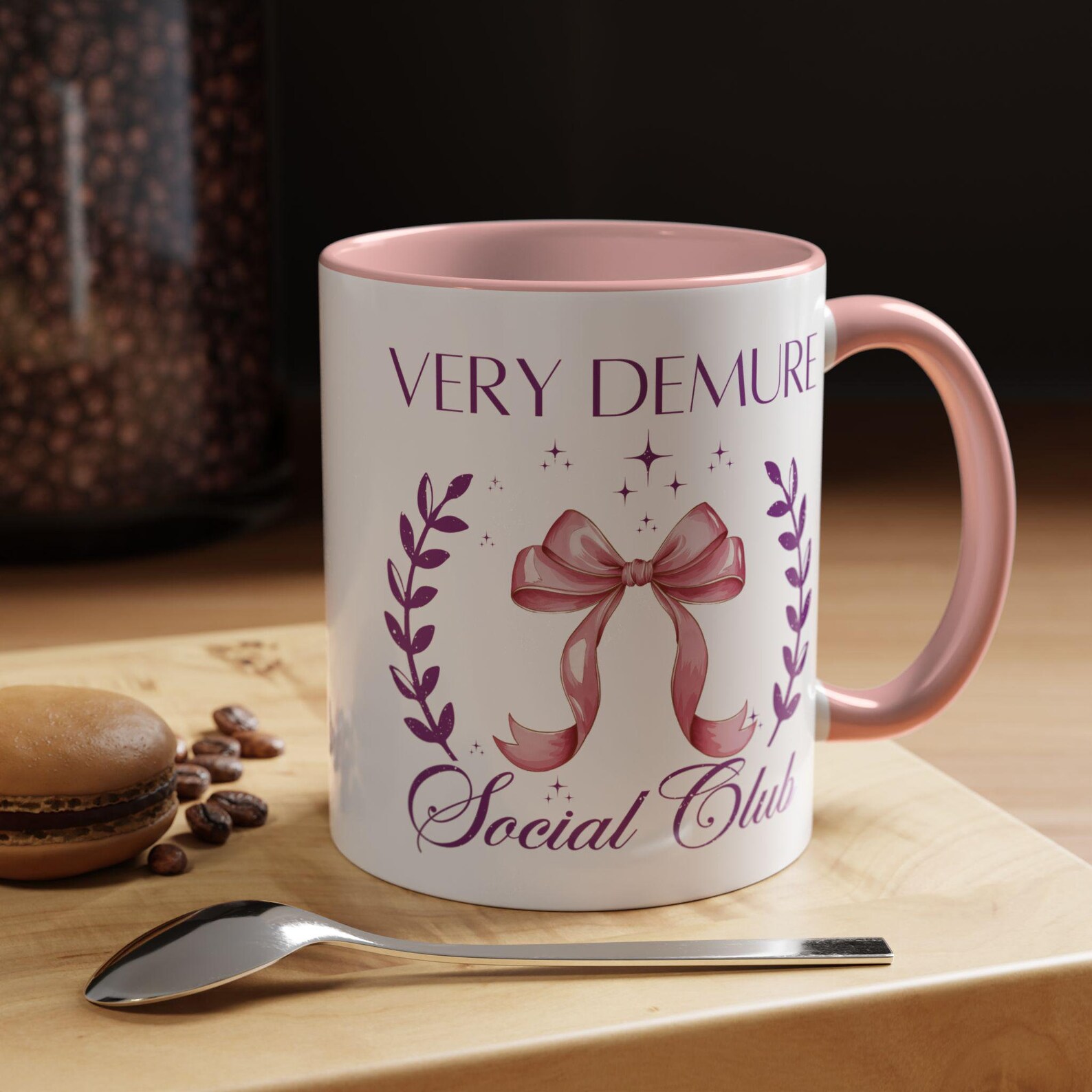 Very Demure Mug, Coquette Mug, Cute Bow Mug, Gift for Mom, Accent Mug ...