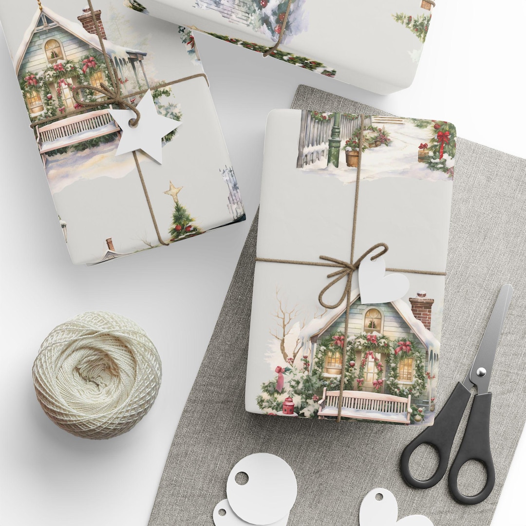 Vintage Christmas Wrapping Paper, Retro Christmas Wrapping Paper ...