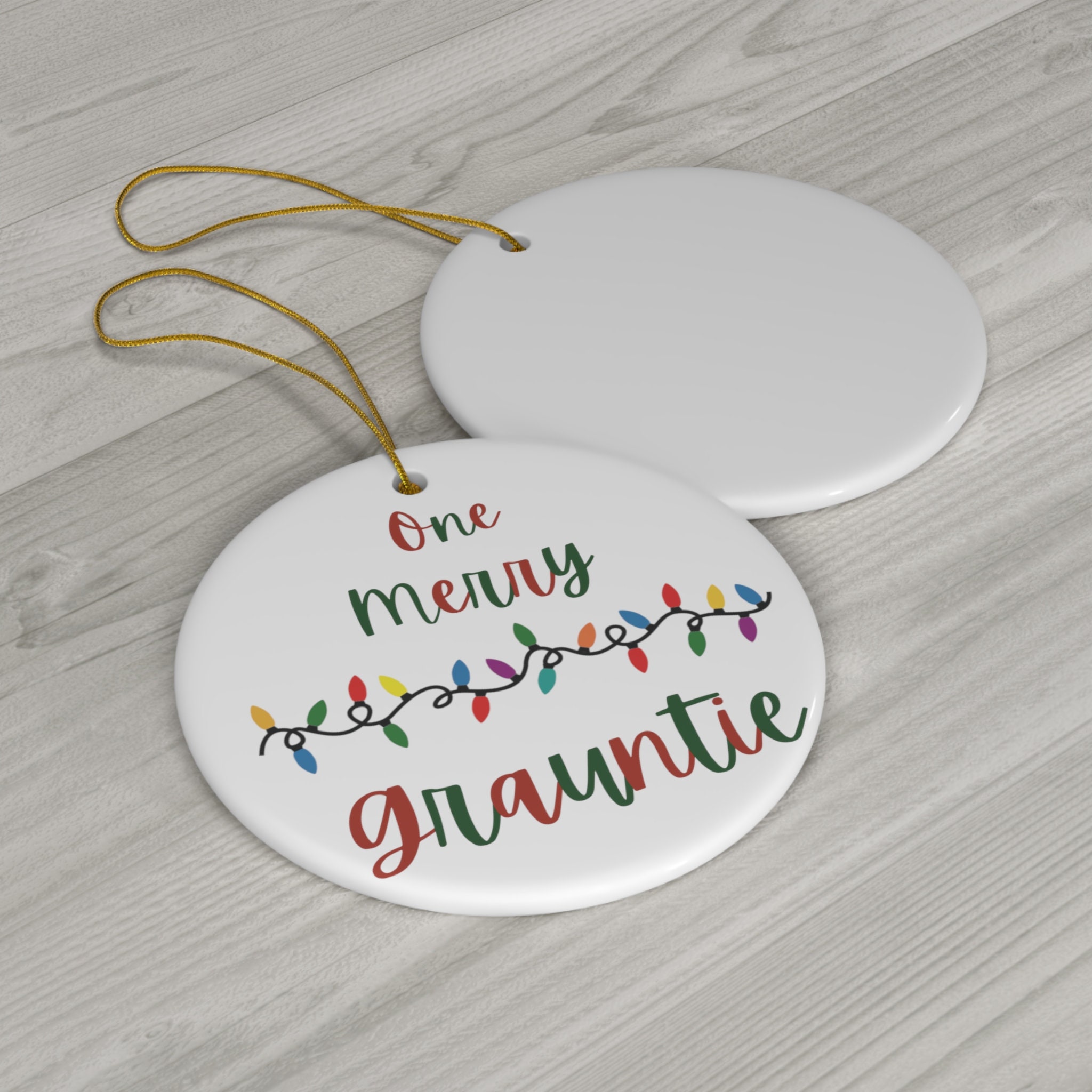 Great Aunt Ornament, One Merry Grauntie Ornament, Great Aunt Gift ...