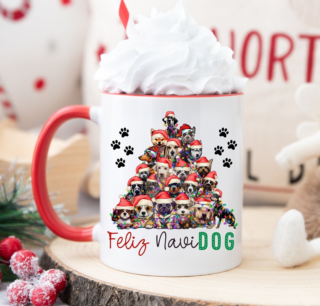 Feliz Navidog Coffee Mug, Christmas Dogs Mug, Dog Lover Mug, Funny ...