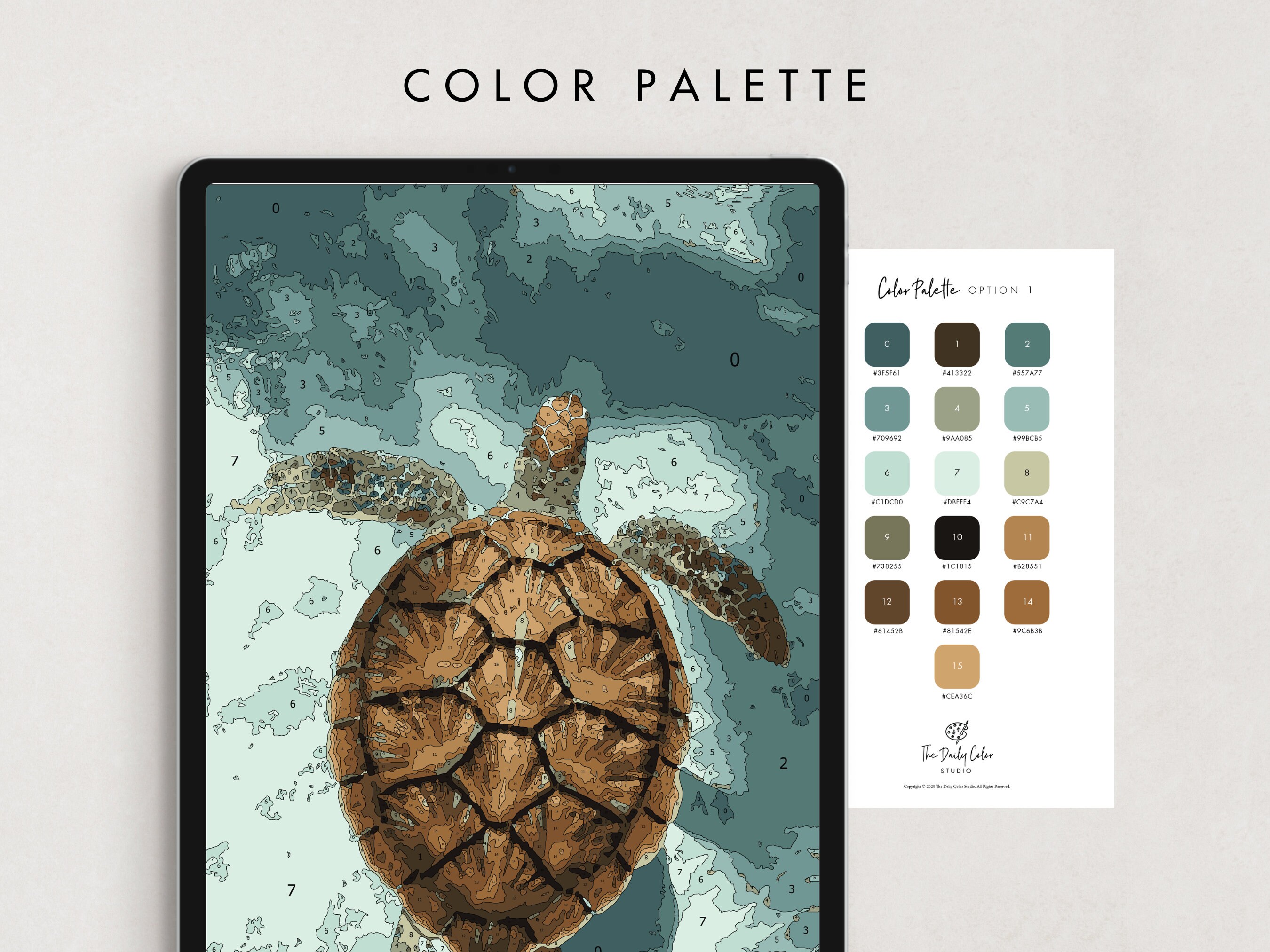 Sea Turtle Paint by Number Kit Adult | Printable & Digital Download Art ...
