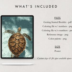 Sea Turtle Paint by Number Kit Adult | Printable & Digital Download Art ...