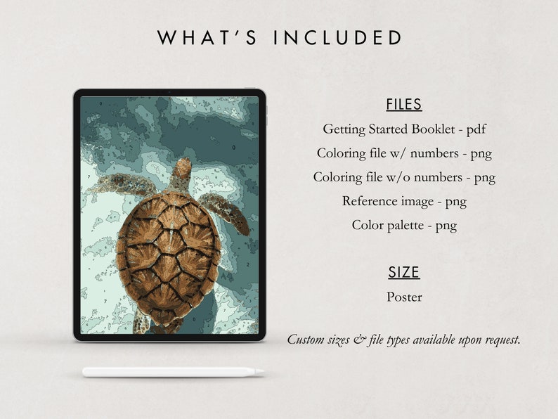 Sea Turtle Paint by Number Kit Adult | Printable & Digital Download Art ...