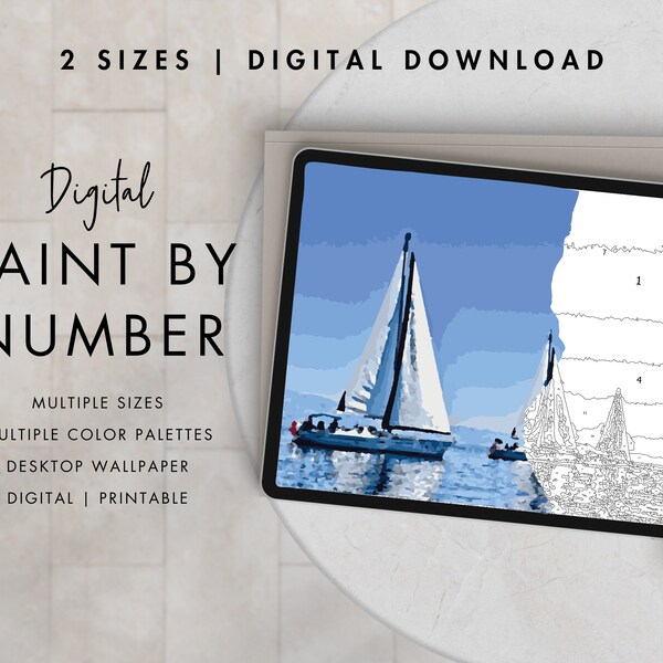 Paint by Number Sailboat - Etsy