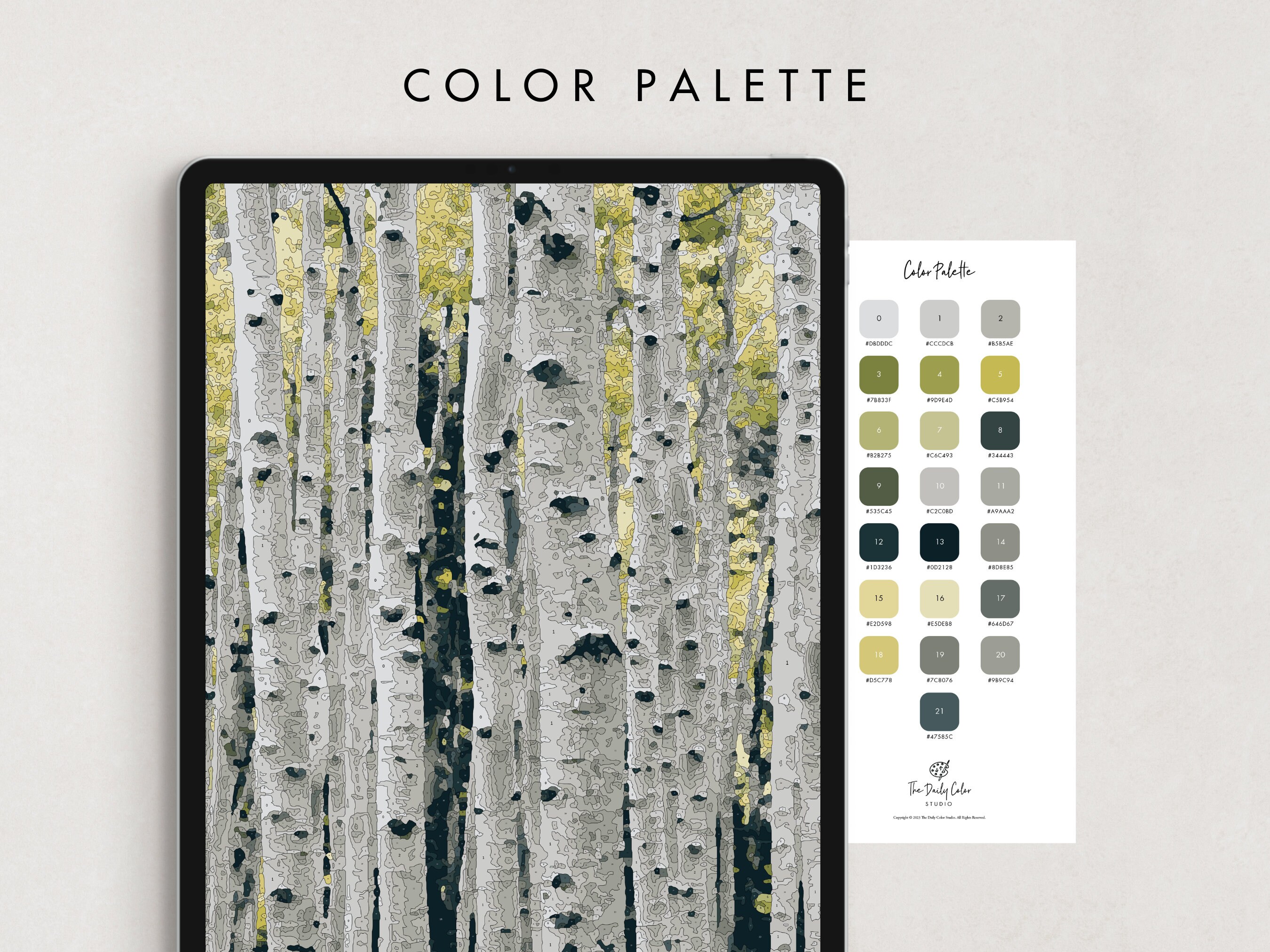 Aspen Trees Paint by Number Kit Adult | Printable & Digital Download ...