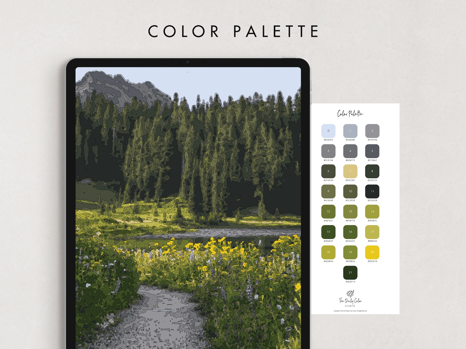 Meadow Paint by Number Kit Adult | Printable & Digital Download Art ...