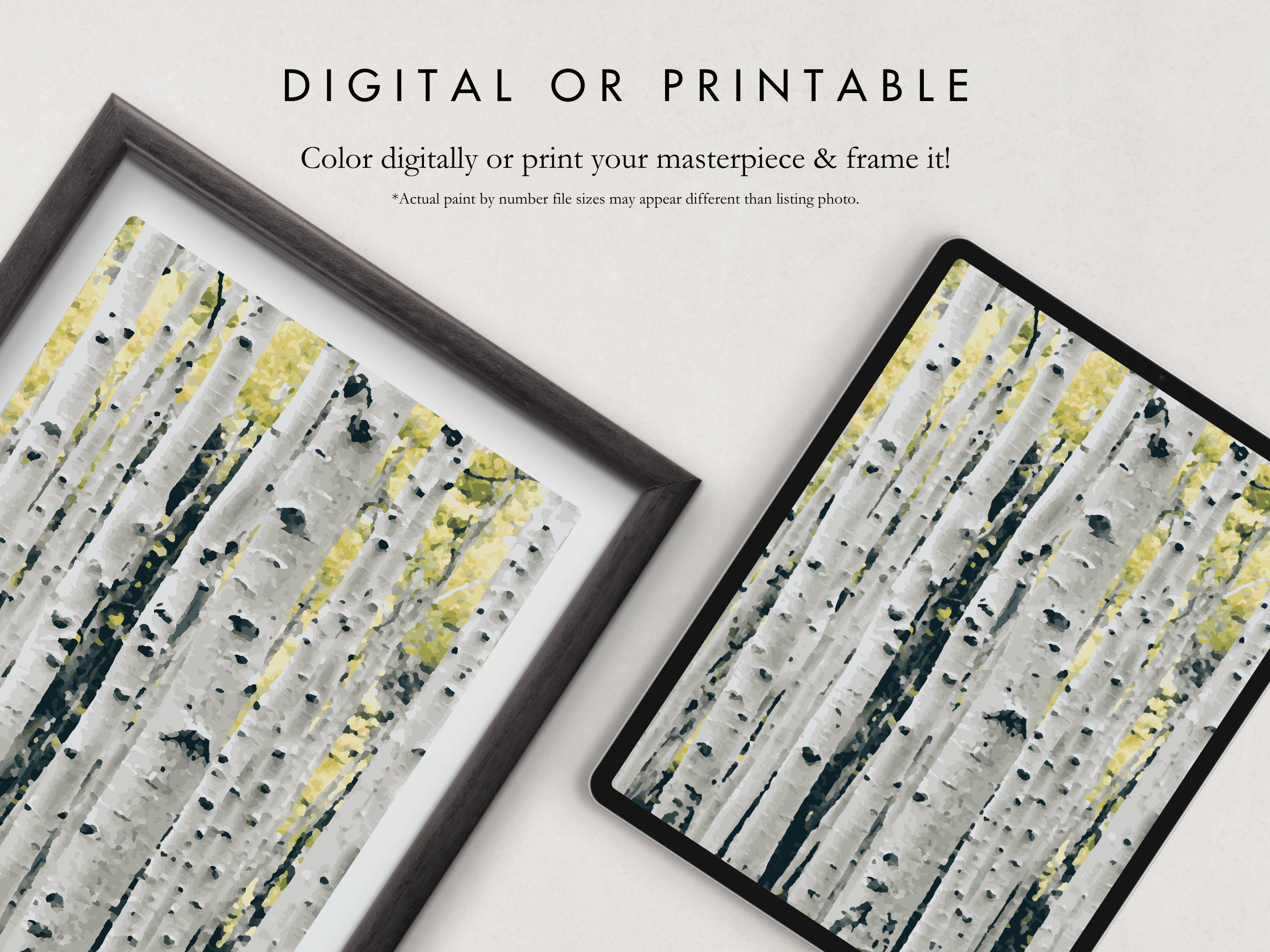 Aspen Trees Paint by Number Kit Adult | Printable & Digital Download ...