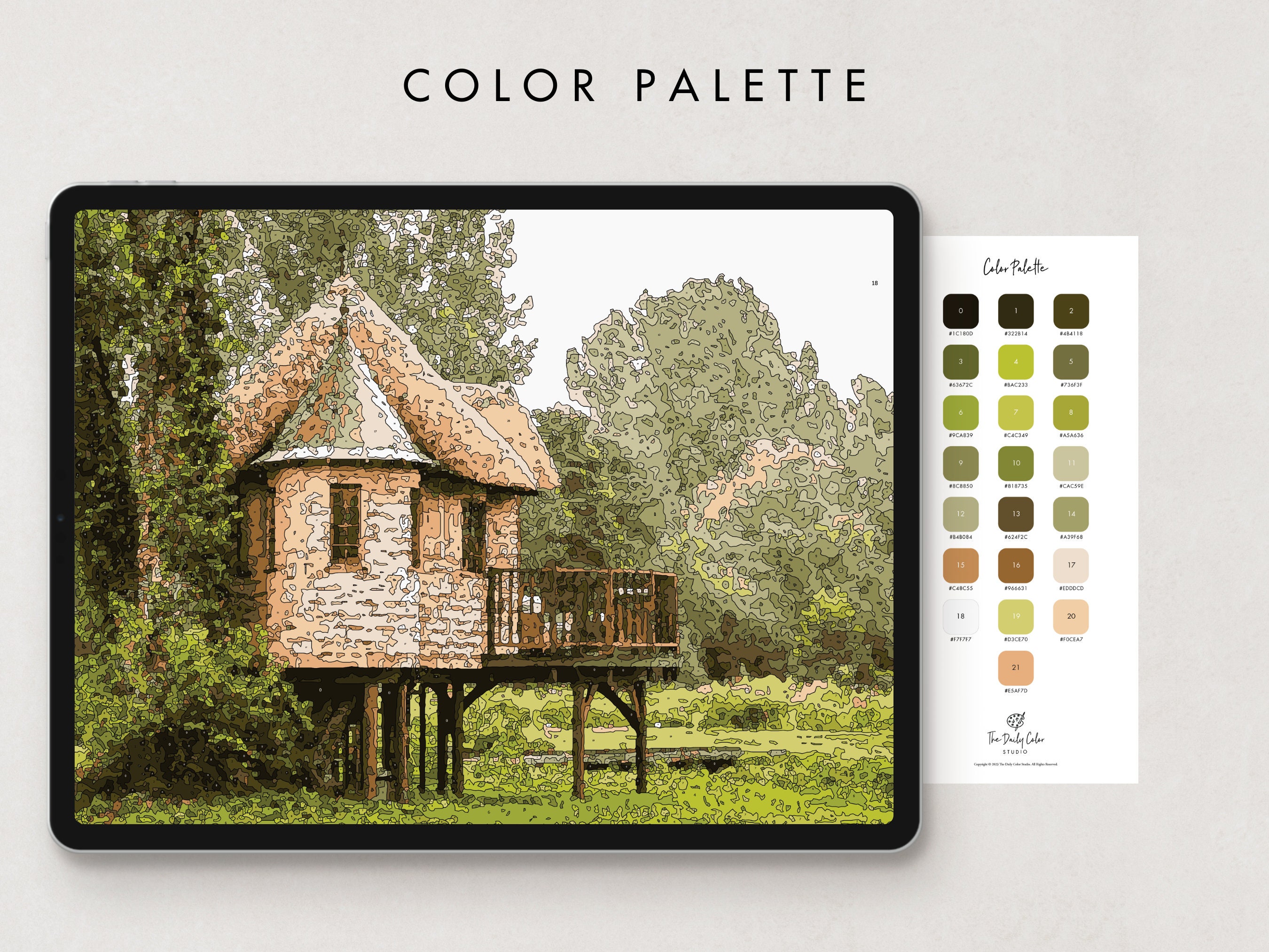 Tree House Paint by Number Kit Adult | Printable & Digital Download ...