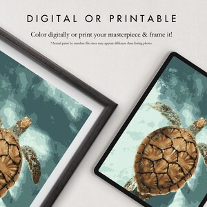 Sea Turtle Paint by Number Kit Adult | Printable & Digital Download Art ...