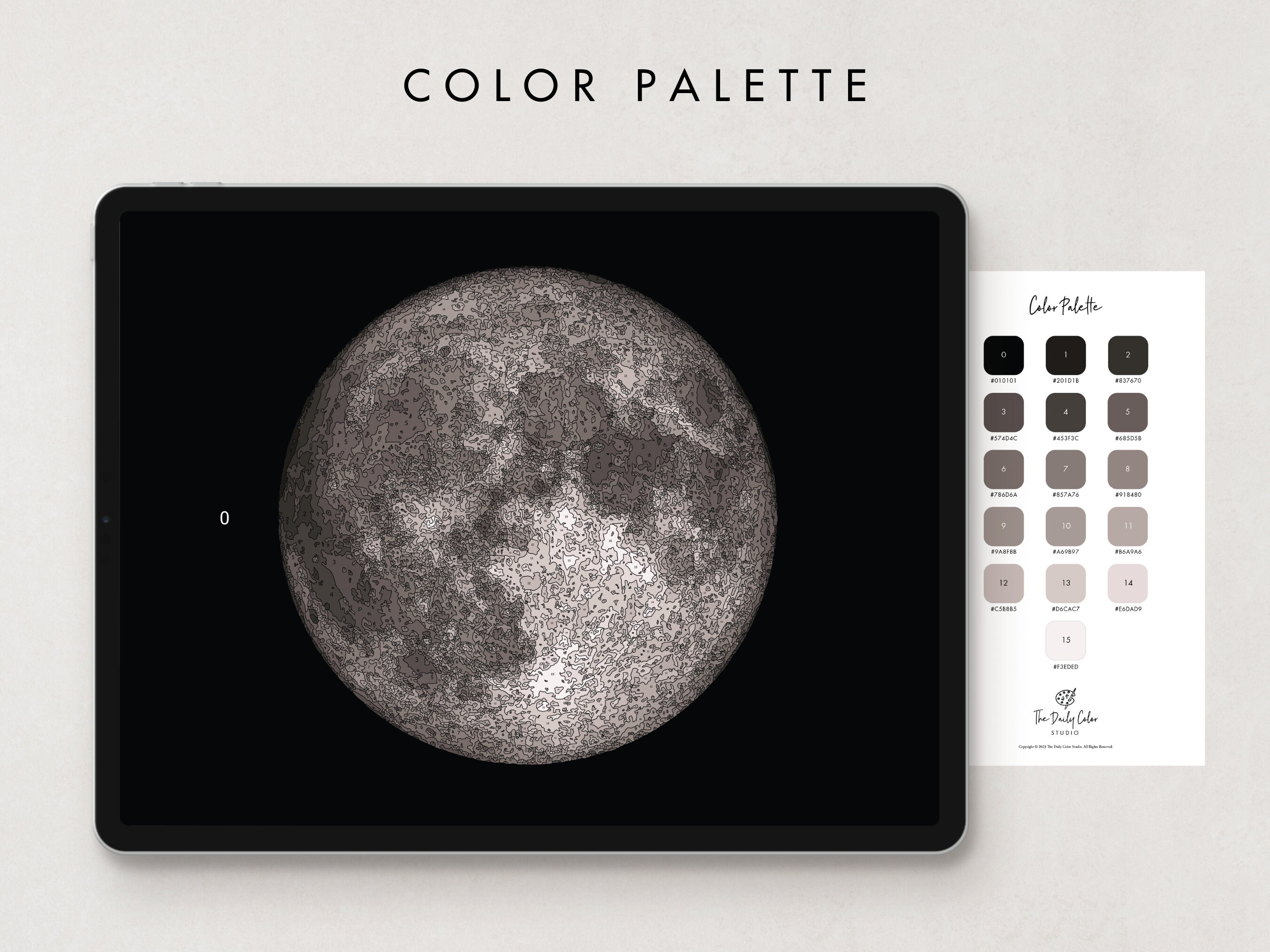 The Moon Paint by Number Kit Adult | Printable & Digital Download ...