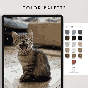 Kitten Paint by Number Kit Adult | Printable & Digital Download | Color ...