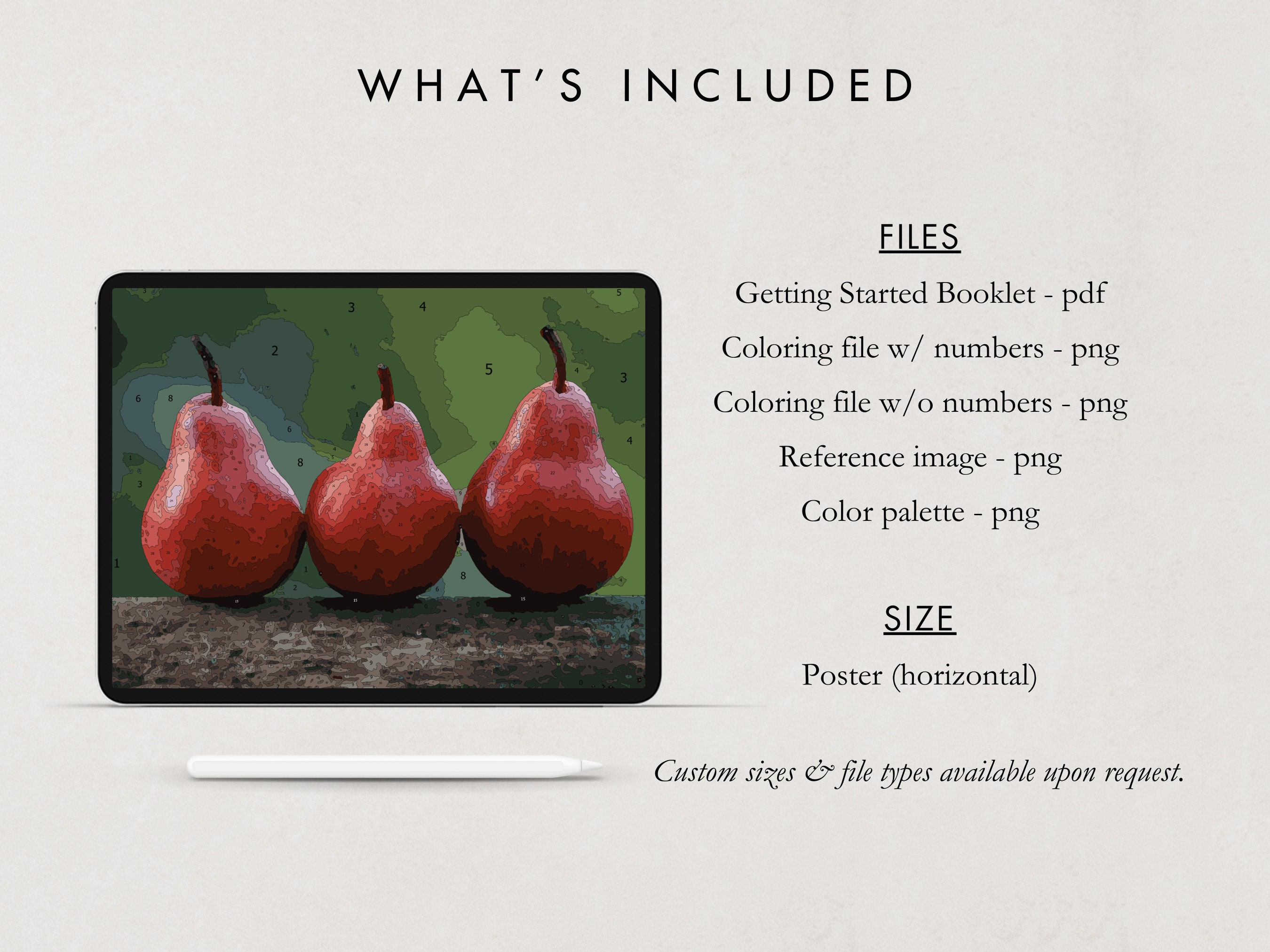 Pear Fruit Still Life Paint by Number Kit Adult | Printable & Digital ...