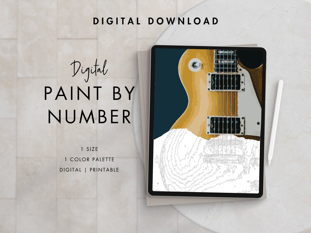 Guitar Still Life Paint by Number Kit Adult | Printable & Digital ...