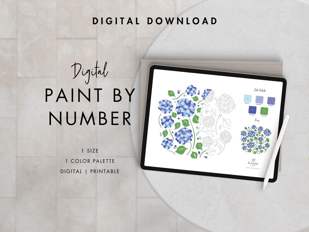Hydrangea Paint by Number Kit Adult | Beginner Series | Printable ...
