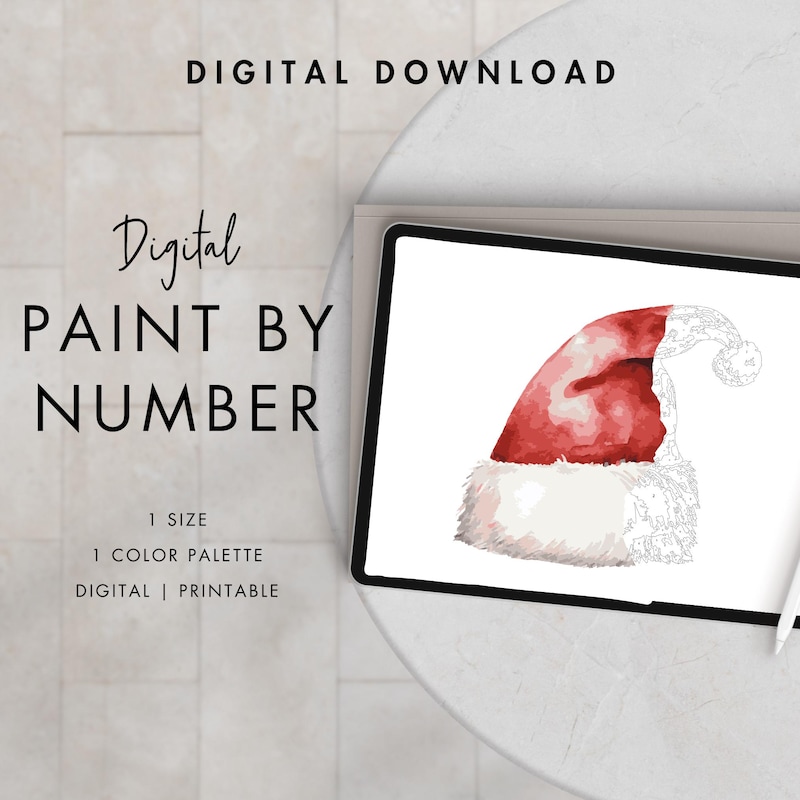 Paint by Number Santa - Etsy
