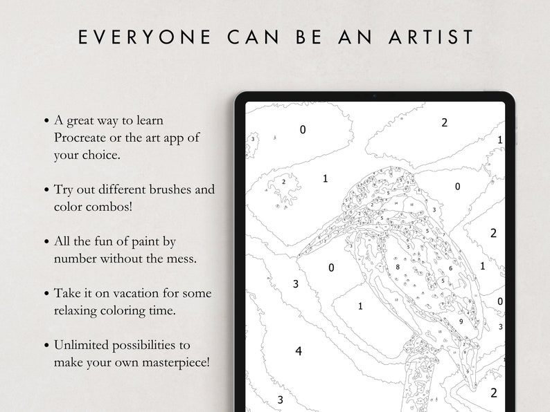 Bird Paint by Number Kit Adult | Printable & Digital Download Art ...