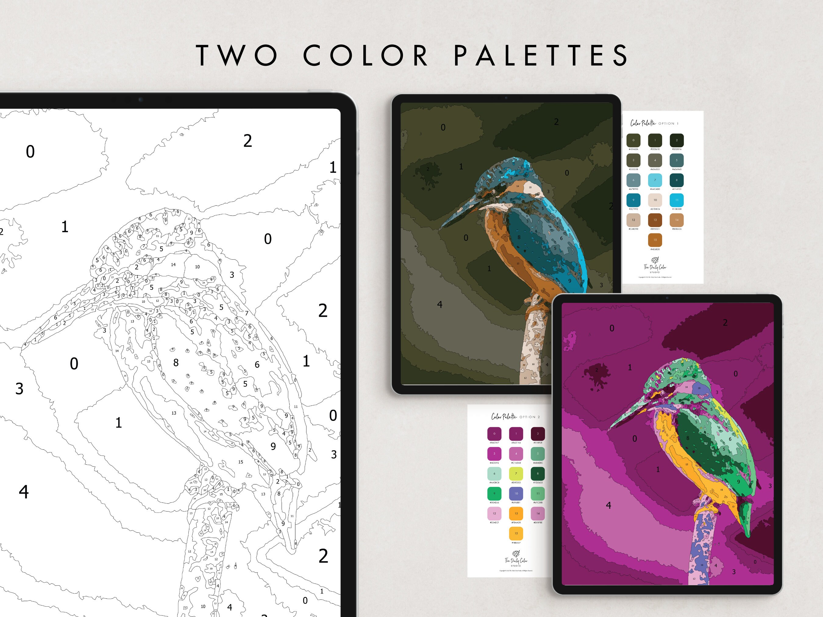 Bird Paint by Number Kit Adult | Printable & Digital Download Art ...