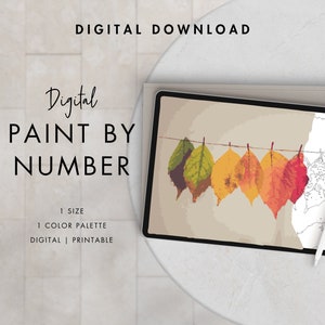 Hanging Fall Leaf Paint by Number Kit Adult | Printable & Digital ...