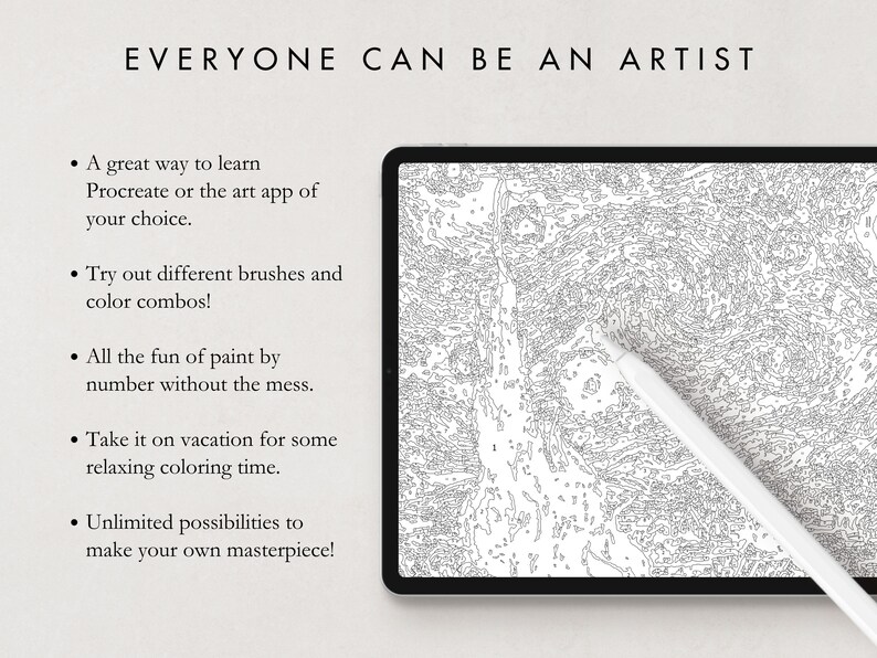 Starry Night Paint by Number Kit Adult | Printable & Digital Download ...