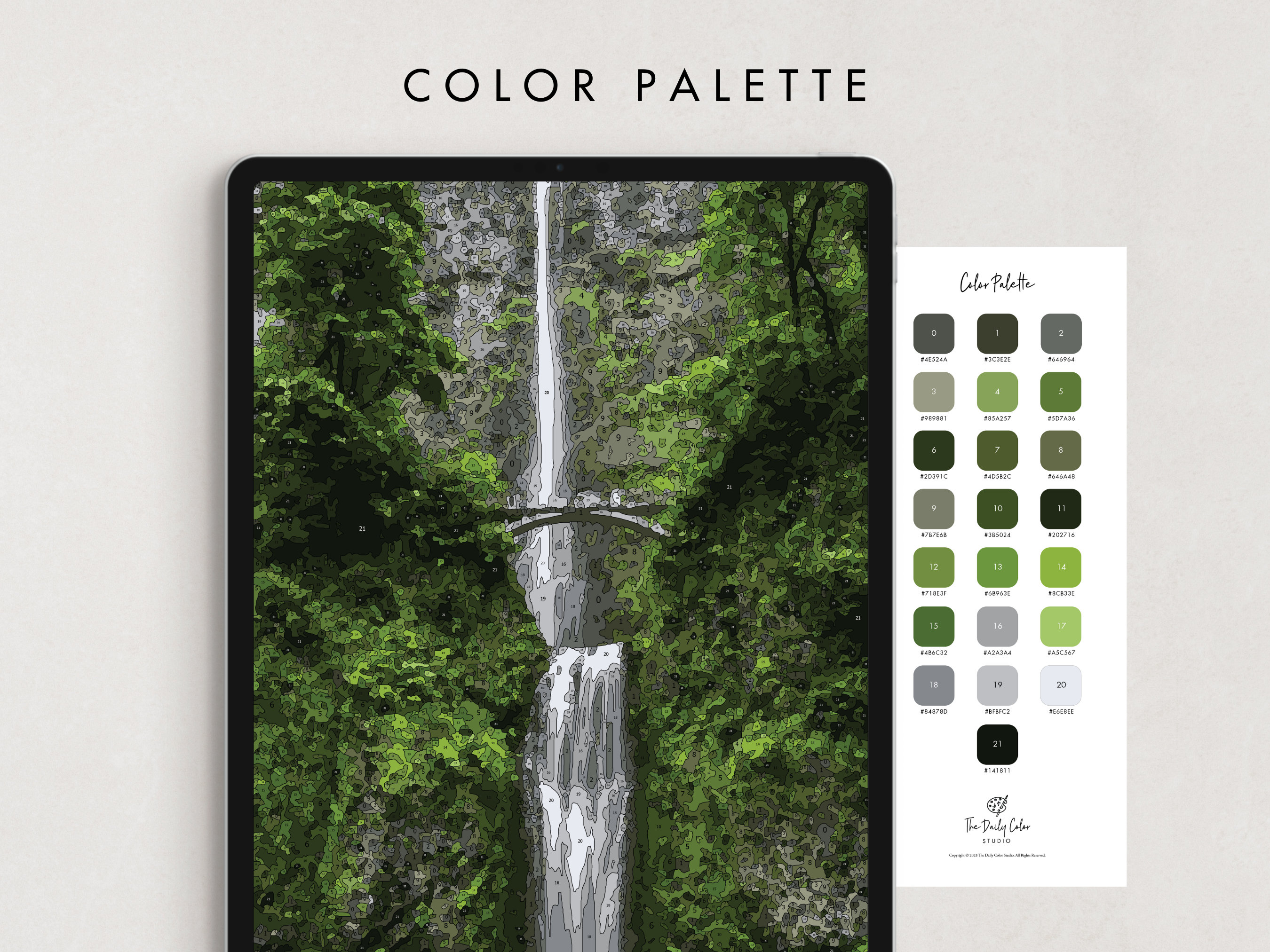 Waterfall Paint by Number Kit Adult | Printable & Digital Download Art ...