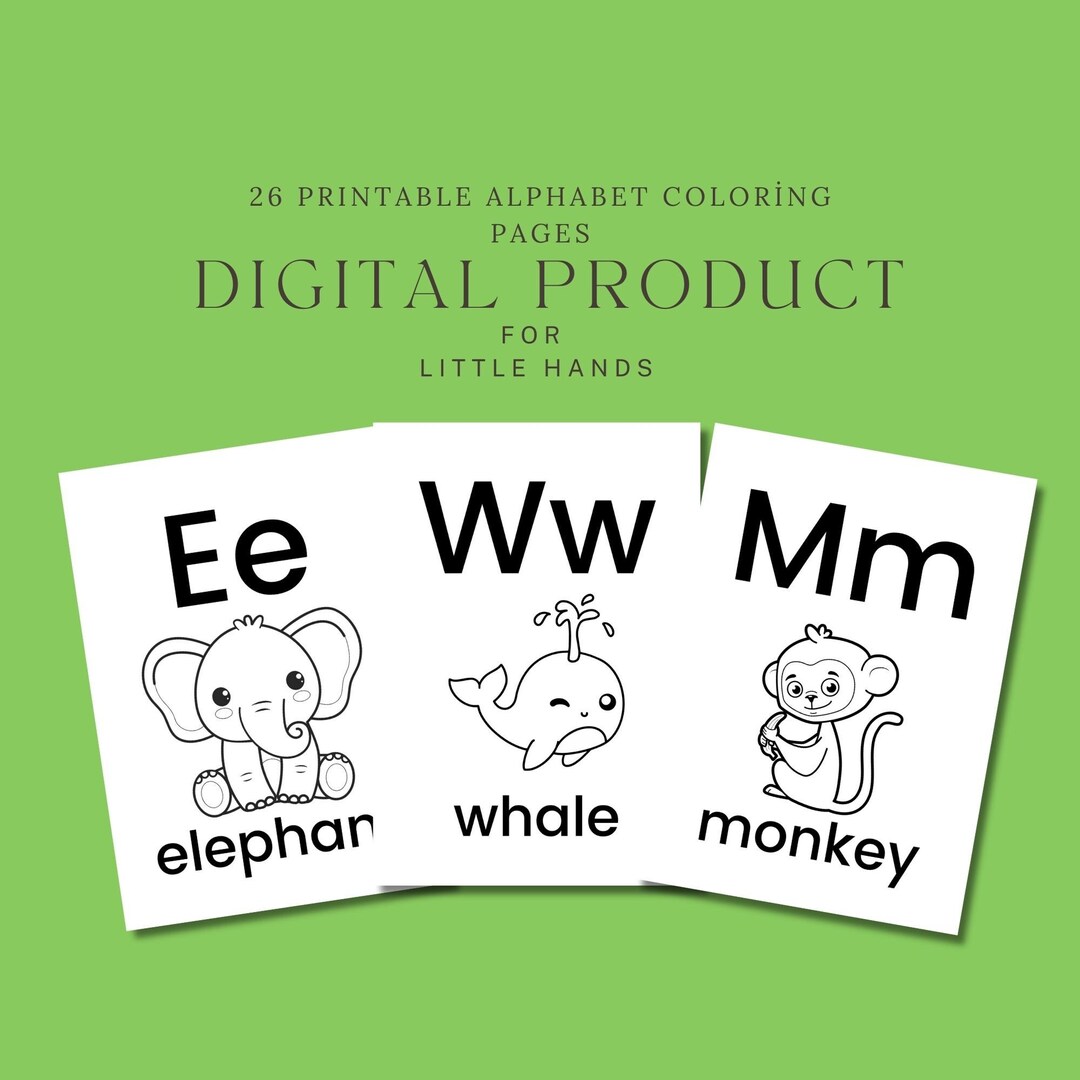 Animal Alphabet Coloring Book,toddlers, Preschoolers, Coloring Book ...