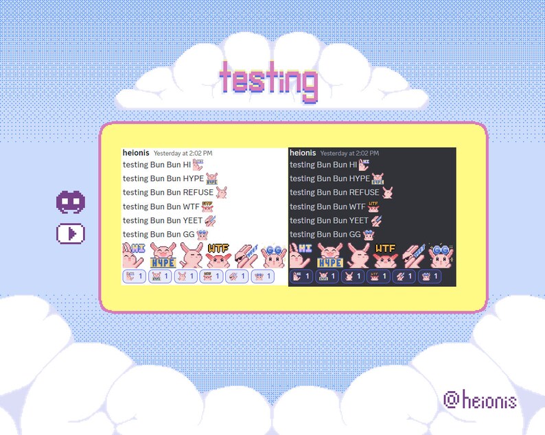 Pixel Friends Emote Pack Bun Bun INSTANT DOWNLOAD Optimized for Twitch ...