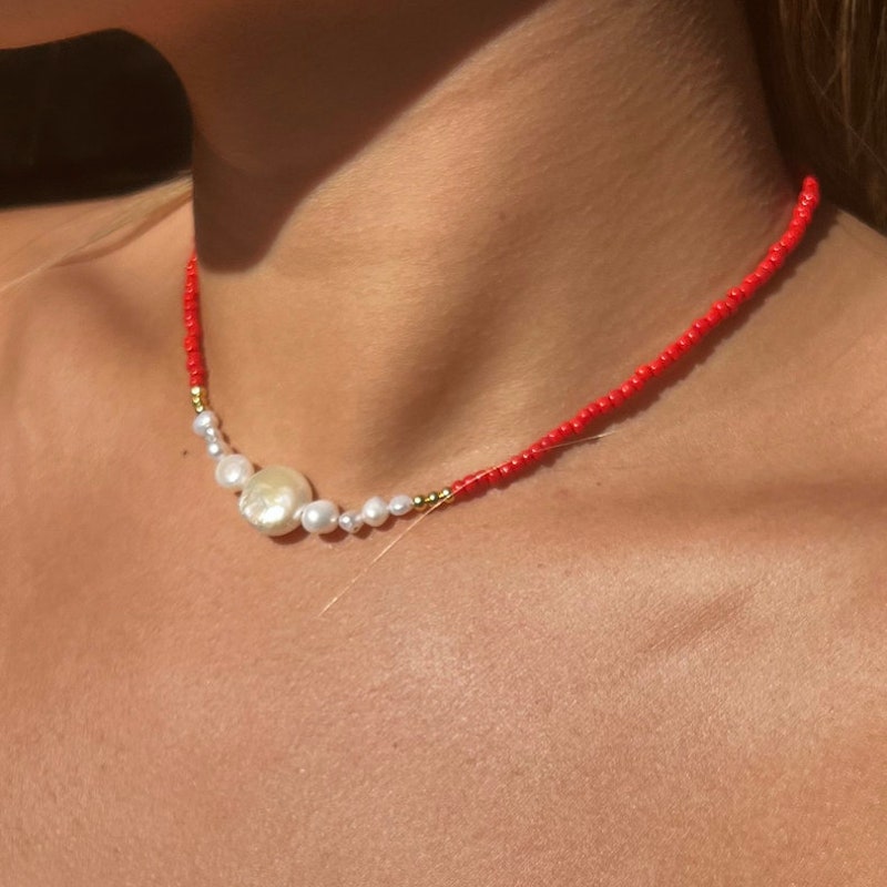 Blood Pearl Necklace - Etsy
